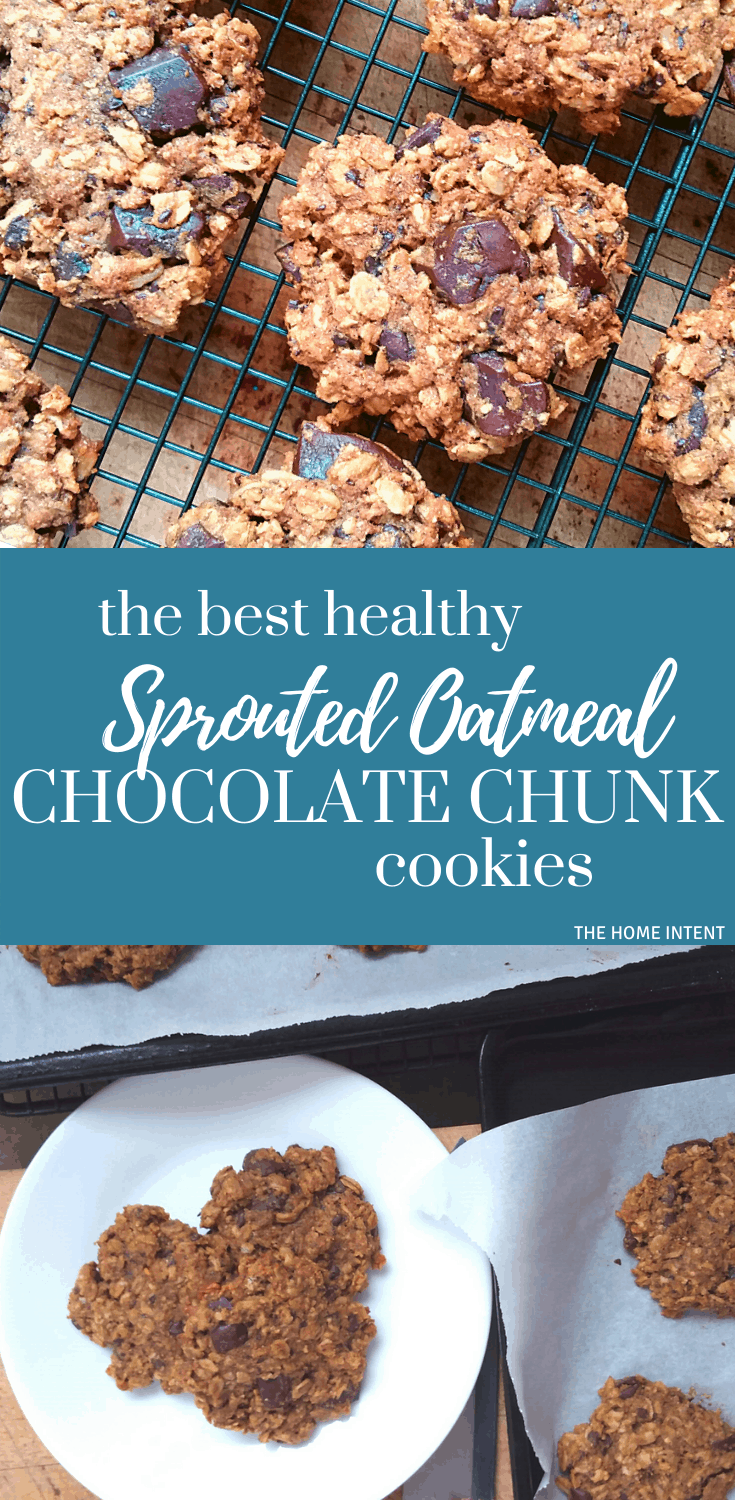 Healthy Sprouted Oatmeal Chocolate Chunk Cookies - The Home Intent