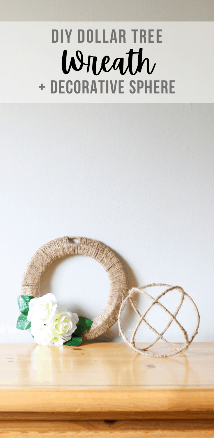 Easy DIY Dollar Tree Wreath and Decorative Sphere - The Home Intent