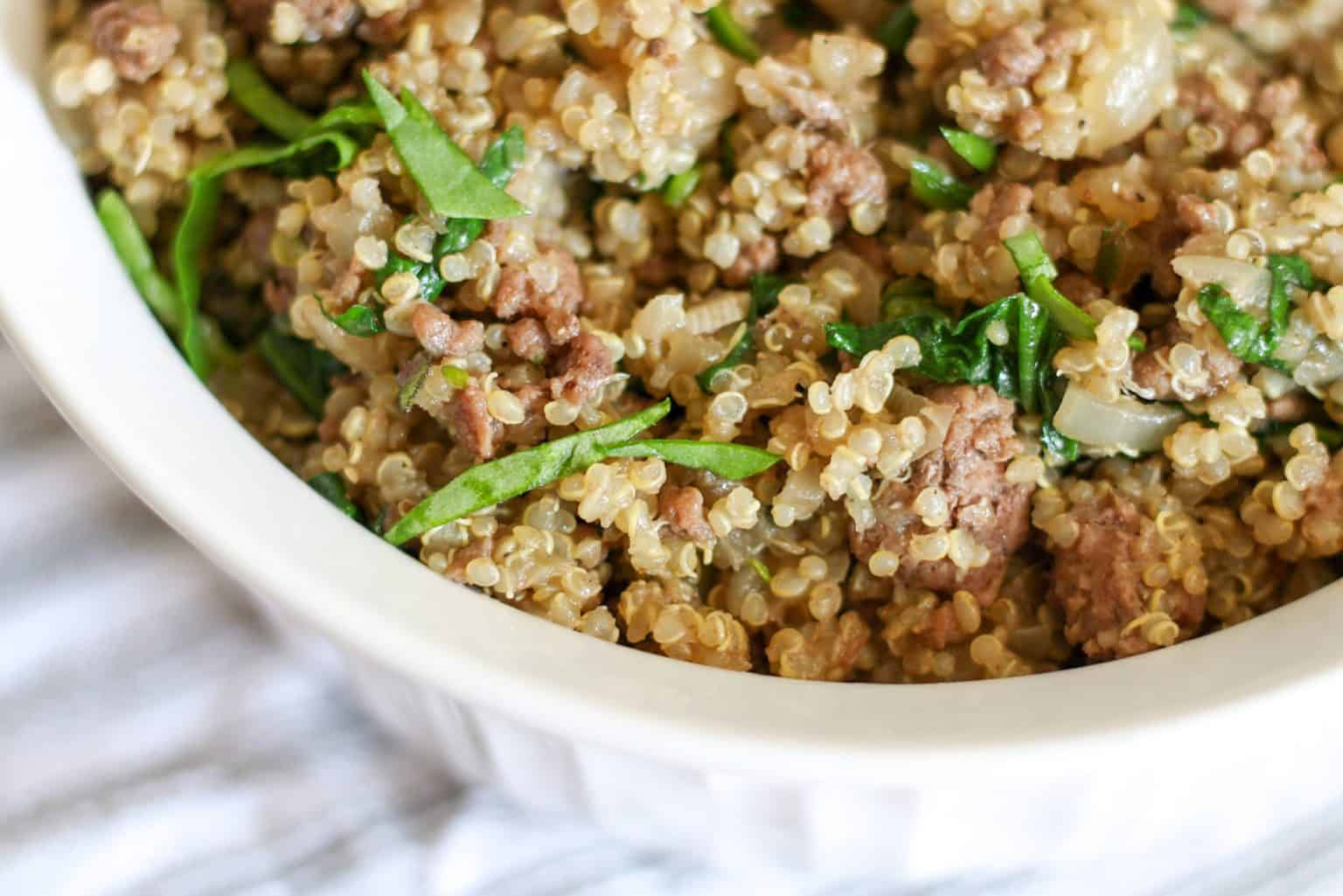 Ground Beef and Quinoa Skillet | Healthy Dinner Recipe - The Home Intent