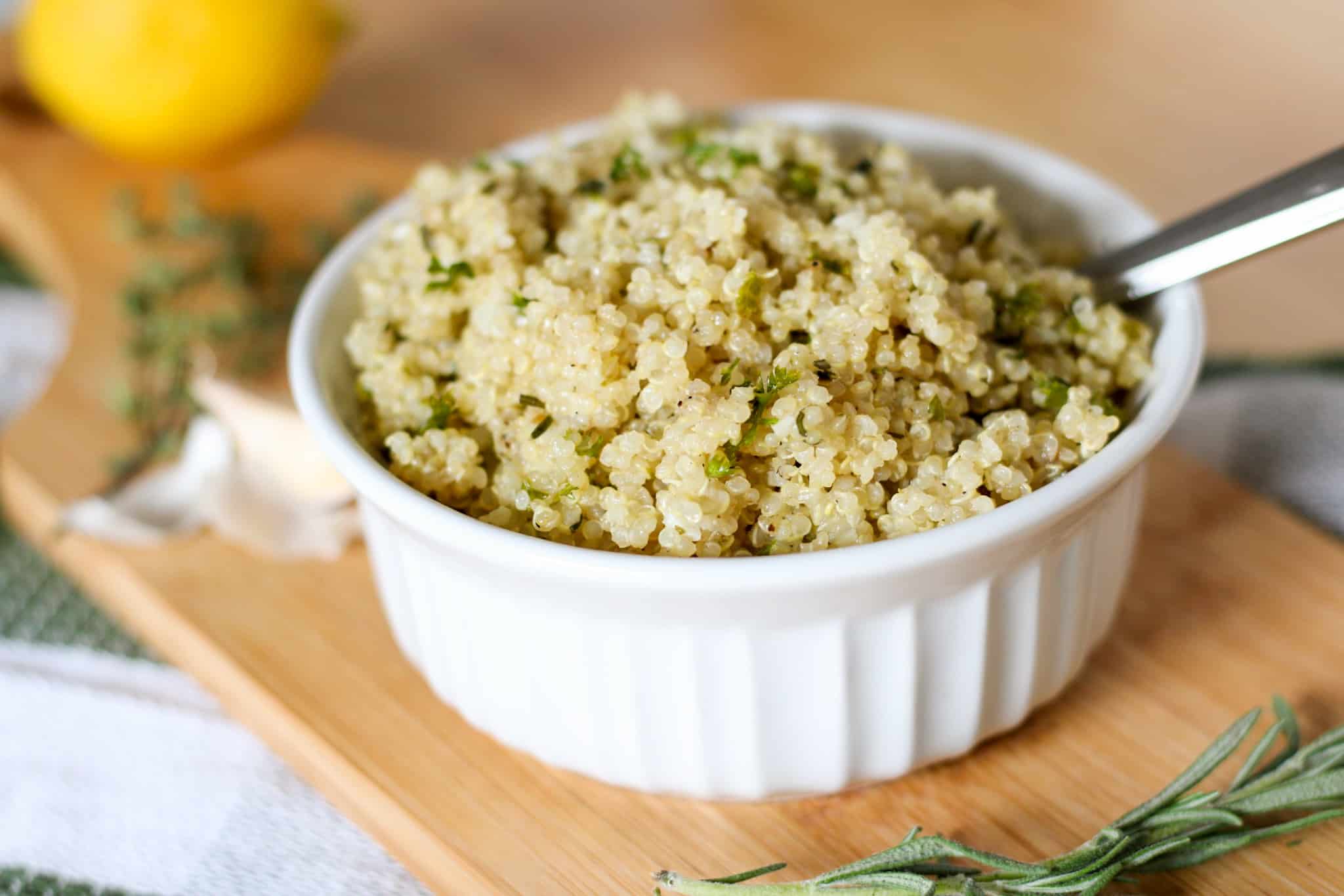 Warm Quinoa With Lemon and Herbs | Healthy Recipe - The Home Intent