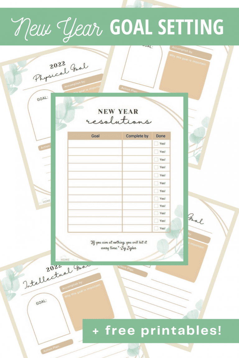 New Year Resolutions Goal Setting | Free Printable Templates - The Home ...