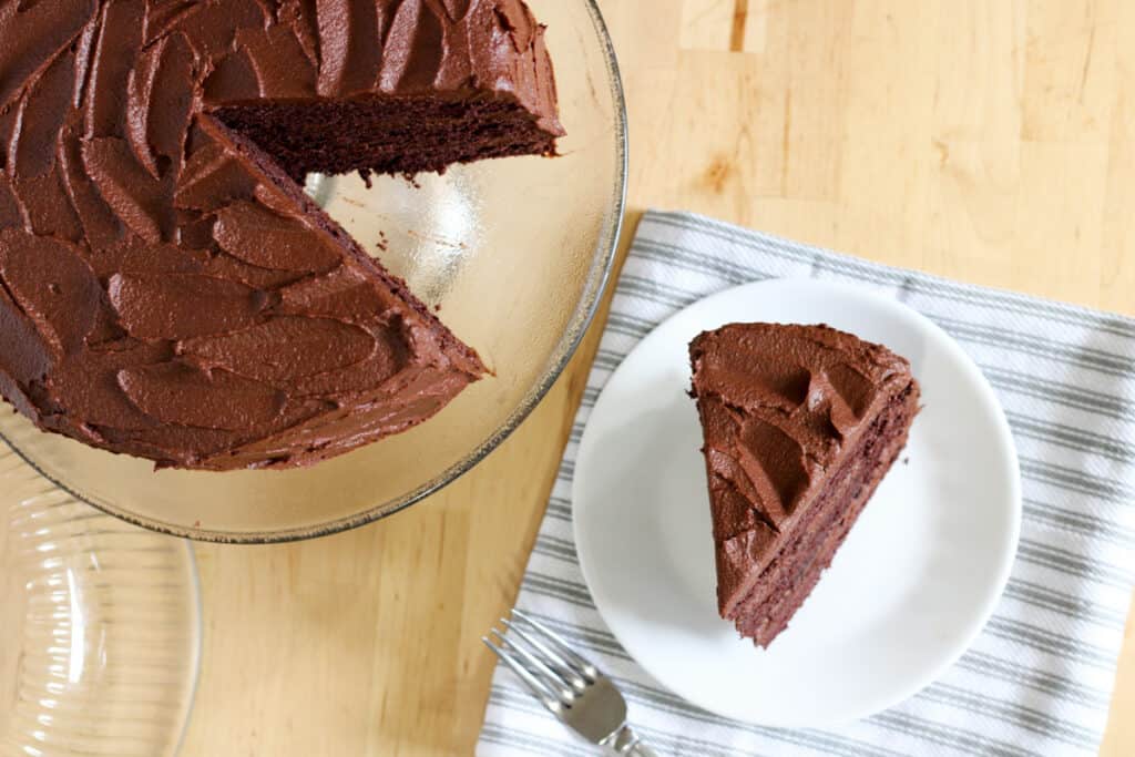 The Best Dark Chocolate Cake | Healthier Recipe - The Home Intent
